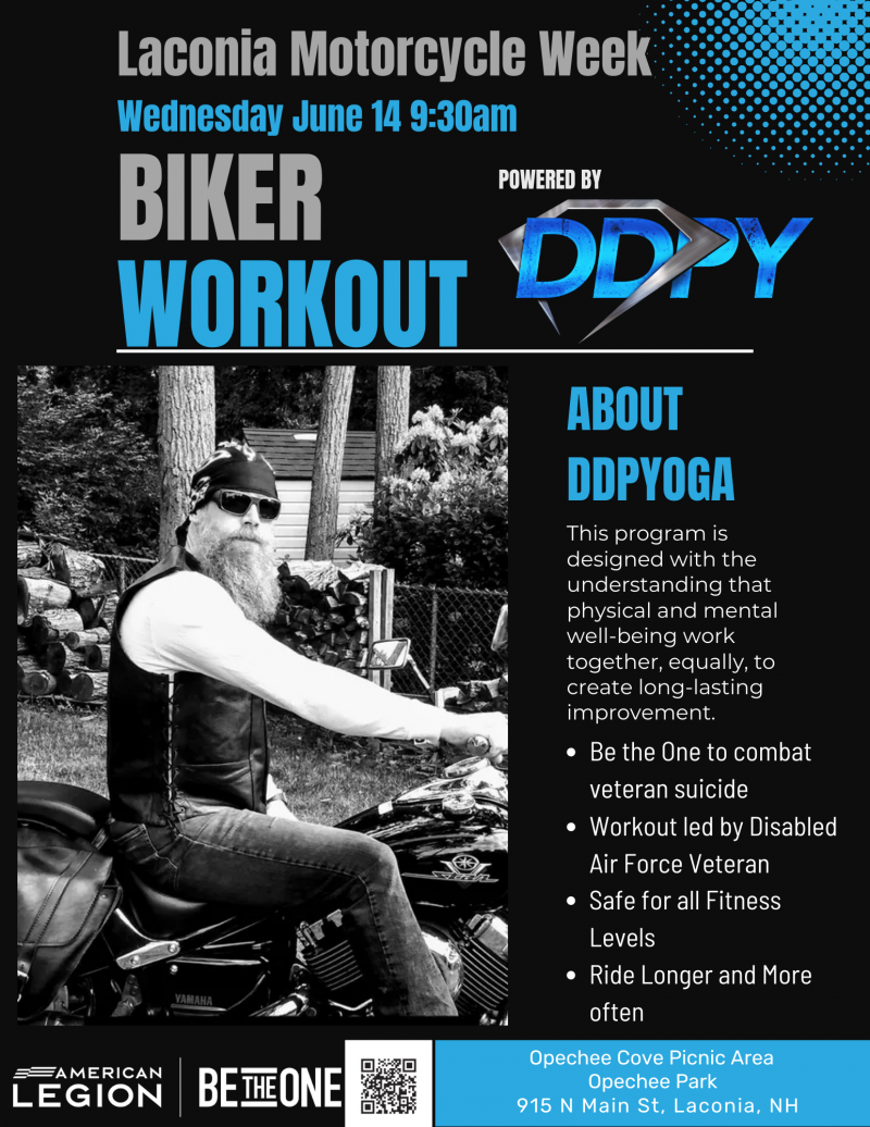 DDPYoga Warrior's Purpose workout at Laconia Motorcycle Week ...