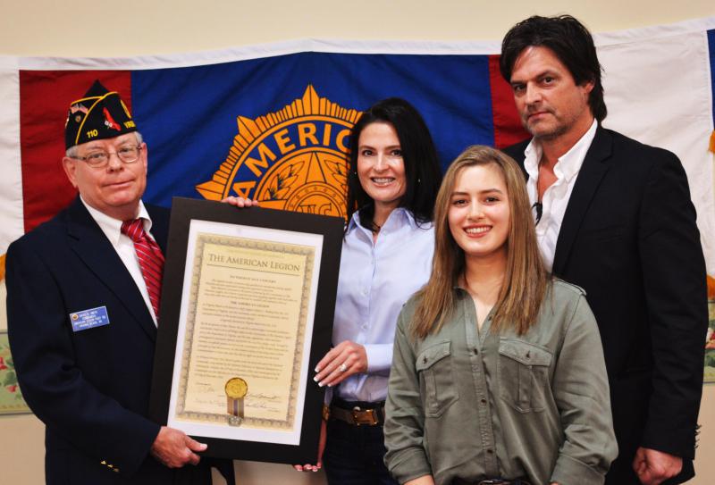 Post 110 presents copy of new post charter to Melberg family ...