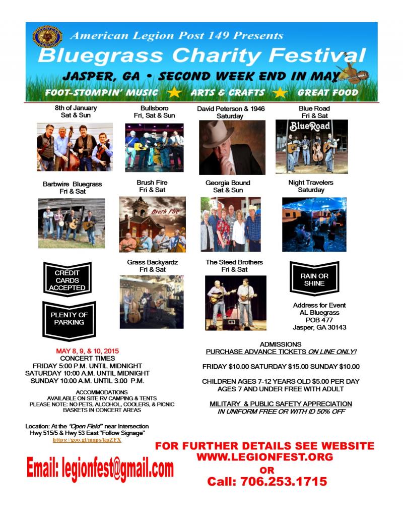 Charity Bluegrass Festival in Jasper, Ga. | Legiontown U.S.A.