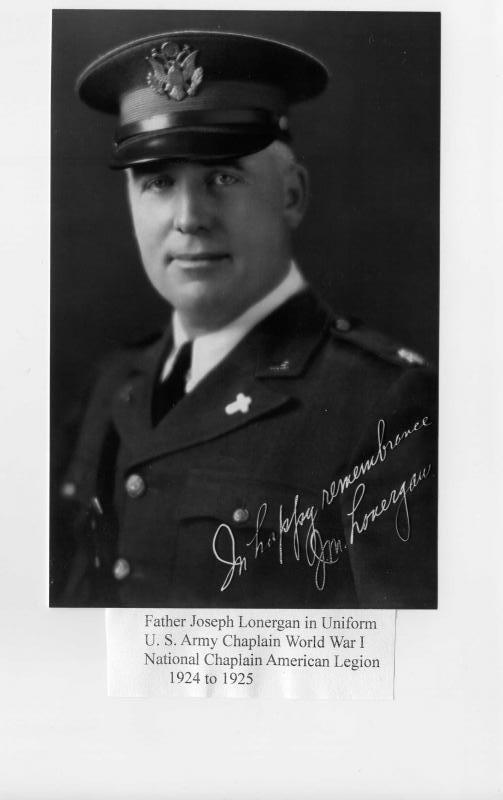 Father Joseph Lonergan, World War I Army chaplain became national ...